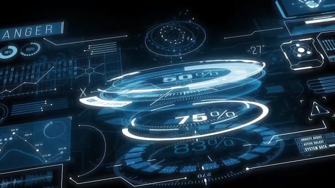 Create futuristic hologram animation hologram fan 3d vfx animation ...