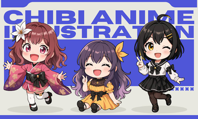 Draw cute anime chibi characters for your oc, pfp, vtuber, fanart, or ...