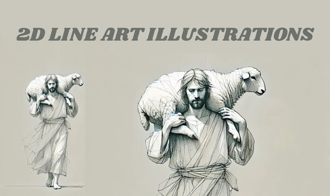 Draw 2d traditional line art, 2d line art illustration for printing by ...