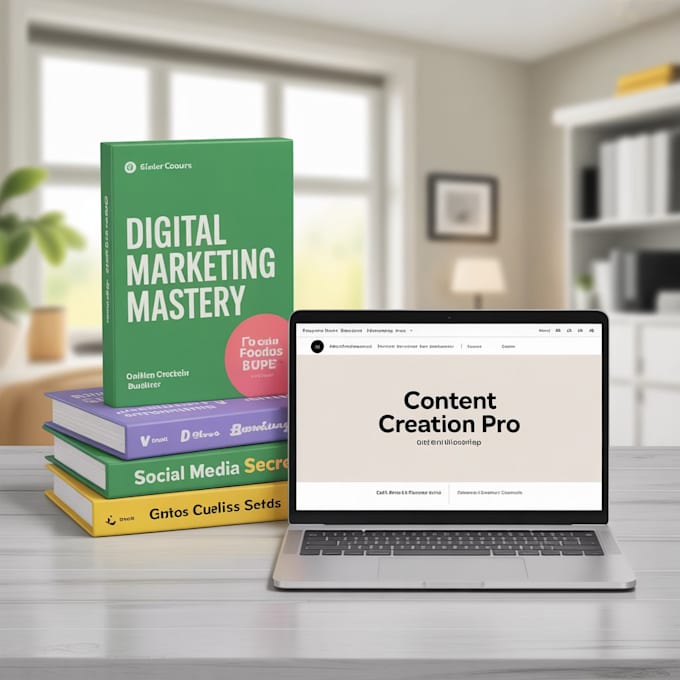 Design digital product mockup, ecover bundle, online course mockup by ...
