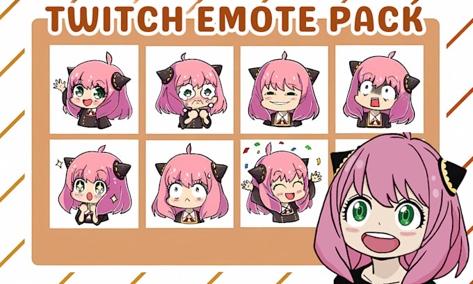 Draw custom emotes cute twitch pfp chibi emote sticker pack ych art ...