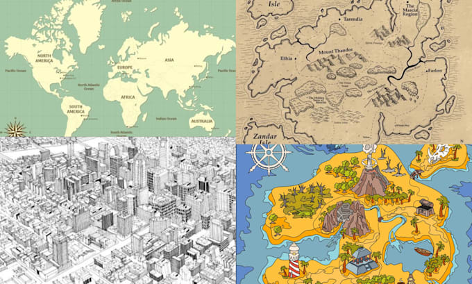 Fantasy map illustration fantasy map maker dnd world map design ...