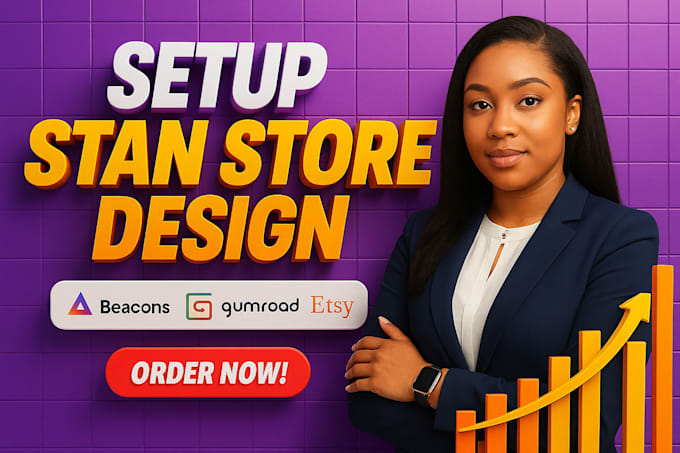 Setup stan store design, stan store marketing, payhip, beacon ai, gumroad by Daveshaank | Fiverr