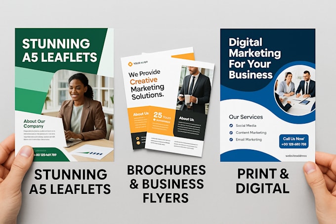 Design pdf, editable a4 a5 leaflet brochure business flyers roofing ...