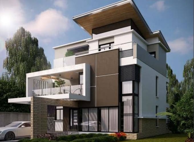 Renew house bungalow,3d interior, exterior, balcony, backyard garden ...