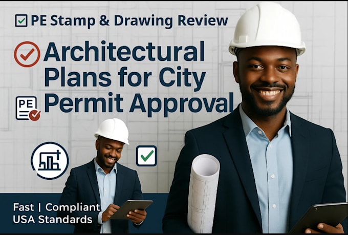 Provide pe stamp, review architectural drawings for city permit approval in usa by Frank_ianarc ...