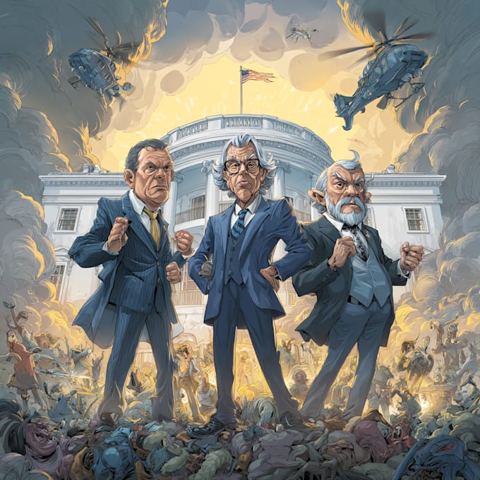 Draw a custom political cartoon for any issue by Qensaaxi | Fiverr