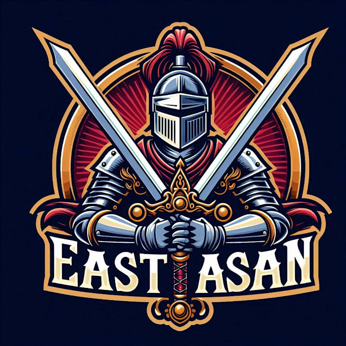 Design high quality knight warrior sword mascot logo with t shirt ...