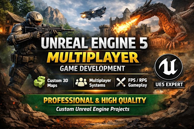 Build unreal engine 5 game development, multiplayer systems and custom ...