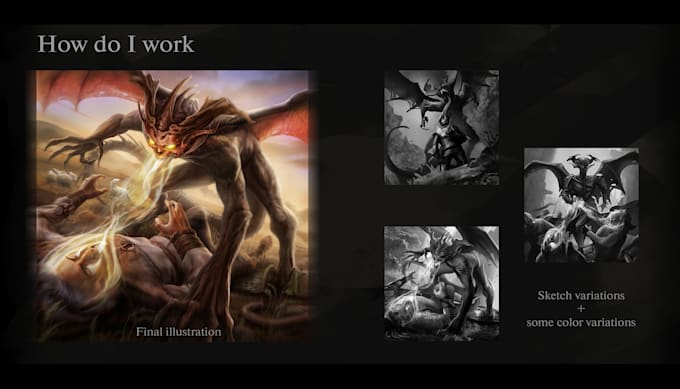 Draw dark fantasy illustration by Alexa_grishina | Fiverr