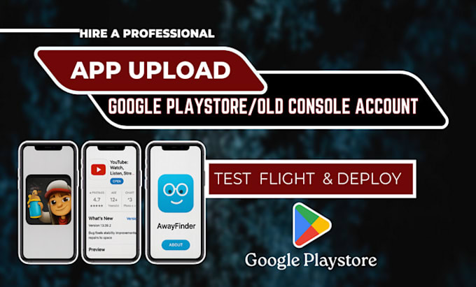 Louez et publiez votre application android sur mon ancien compte google play console ...