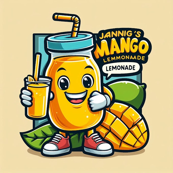 Design high quality mango lemonade juice mascot logo with t shirt ...