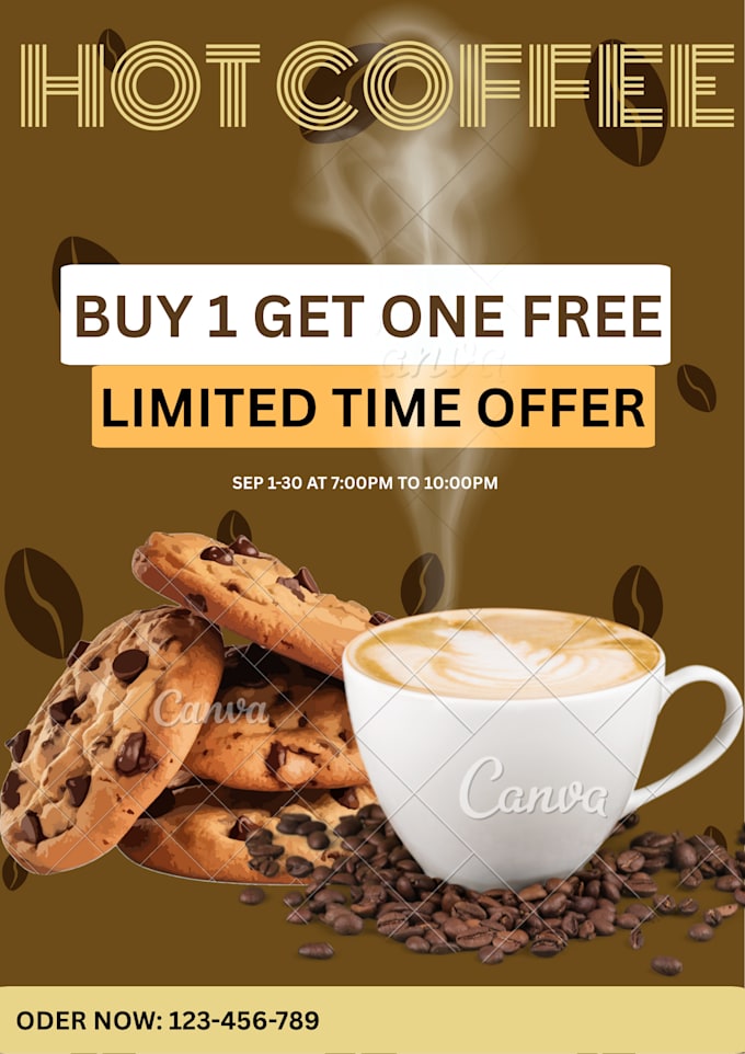 Modern cafe design poster by Zeekijan | Fiverr