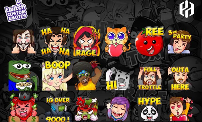 Create unique custom twitch vtuber animated emotes overlays and sub ...