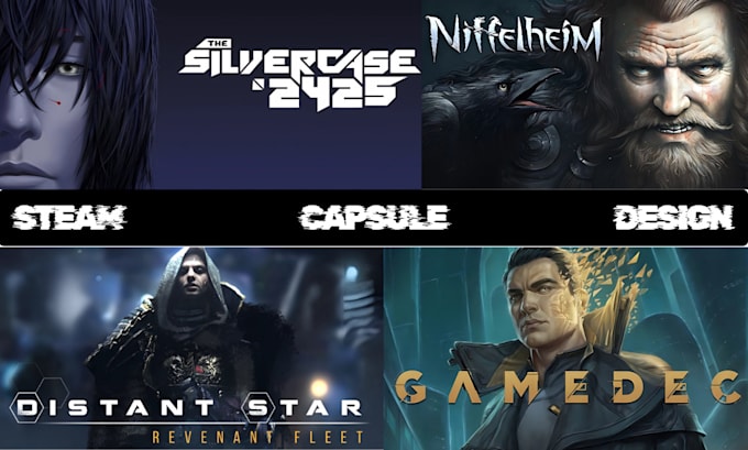 Design steam capsule art game cover banner ui graphics character ...
