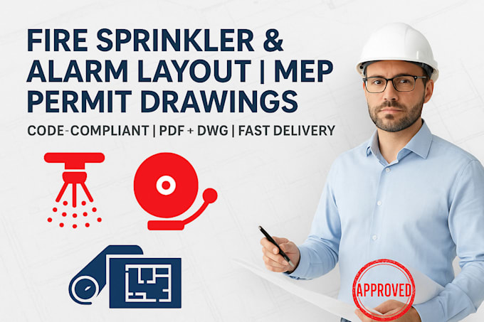 Draw fire sprinkler system, fire alarm layout, mep design fire ...