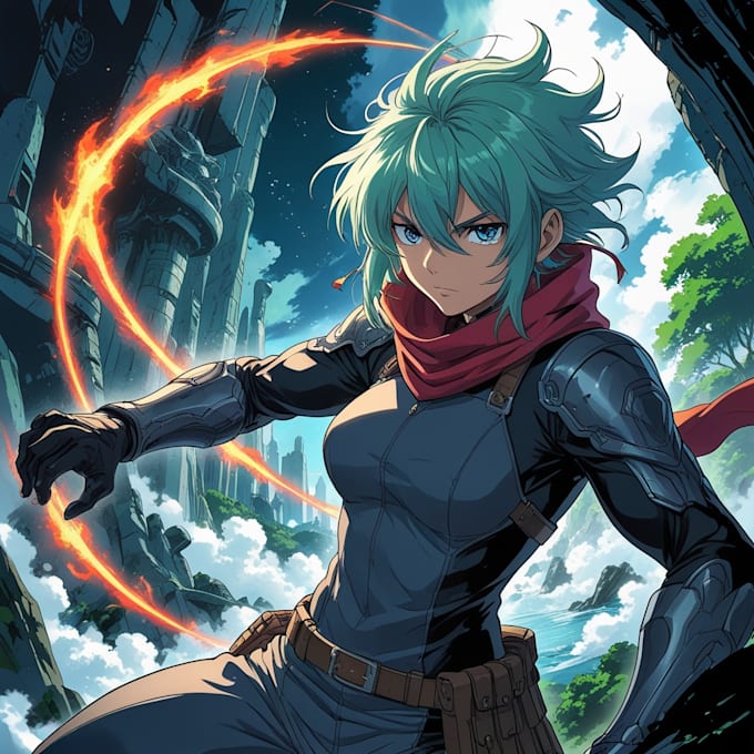 Draw manga style anime illustration and custom concept art by Crafted ...