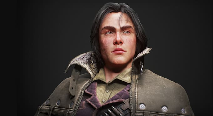 Stylized game character model 3d game art 4k texture,ue5, rig blender ...
