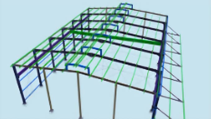 Create 3d steel structure design, tekla warehouse, industrial building ...