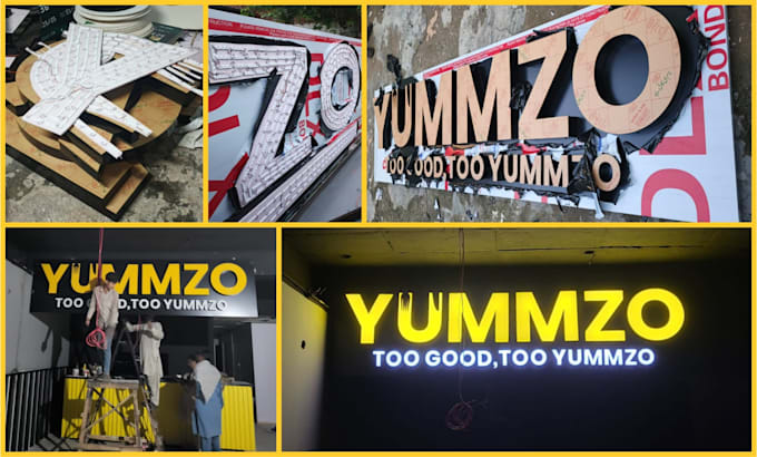 Front board, back light signage board, 3d led letter board, neon light ...