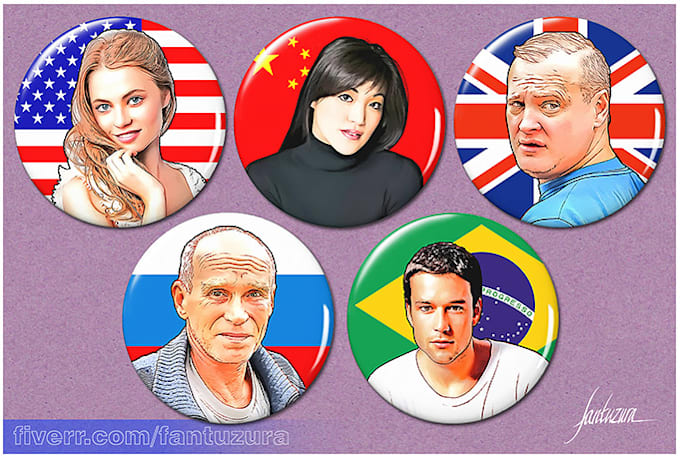 Draw your realistic patriotic avatar from photo by Fantuzura | Fiverr
