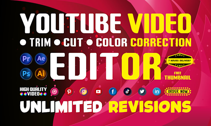 Edit youtube video editing with unlimited revisions by Gm_moydul | Fiverr