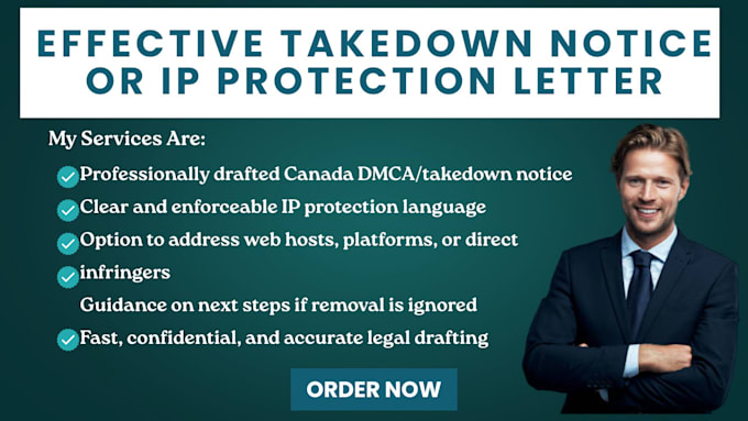 Write a quick takedown notice or ip protection letter to remove stolen ...