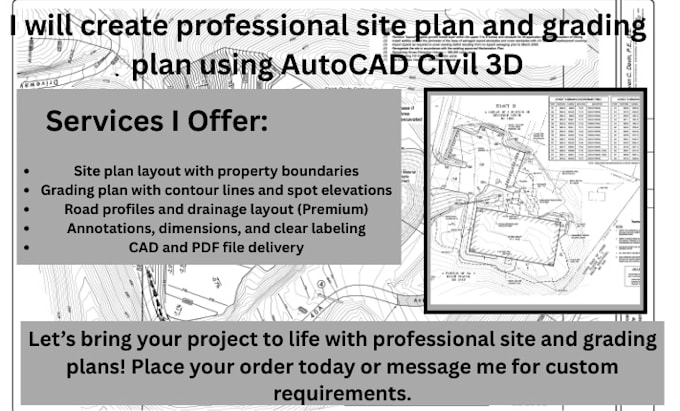 Create professional site plan and grading plan using autocad civil 3d ...