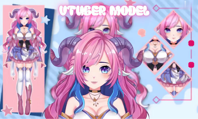 Rig 2d vtuber modelo facerig live2d rigging vtuber modelo comisión 3d vtuber