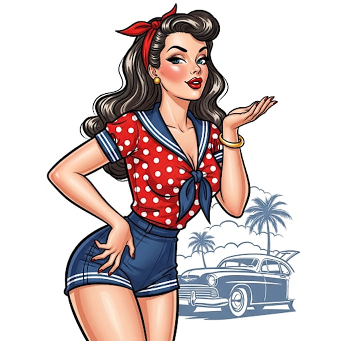 Make a beautiful and sexy pin up girl style illustrations by Aeacios ...