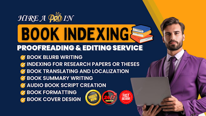 Create a custom back book indexing, book formatting, academic book, nonfiction by Felix_eliass ...