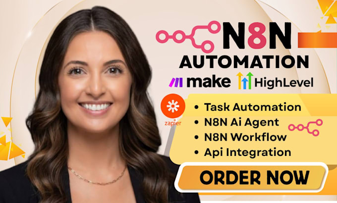 Do n8n workflow automation, n8n ai agent, be n8n, zapier expert, api ...