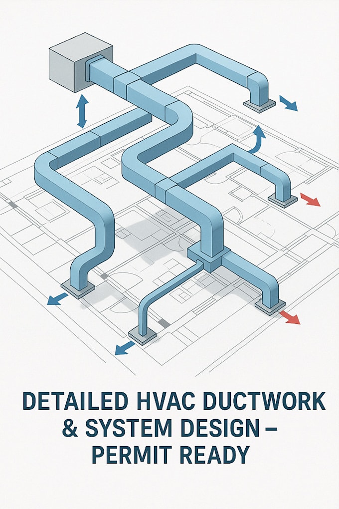 Draft detailed hvac ductwork and system design for city permit approval ...
