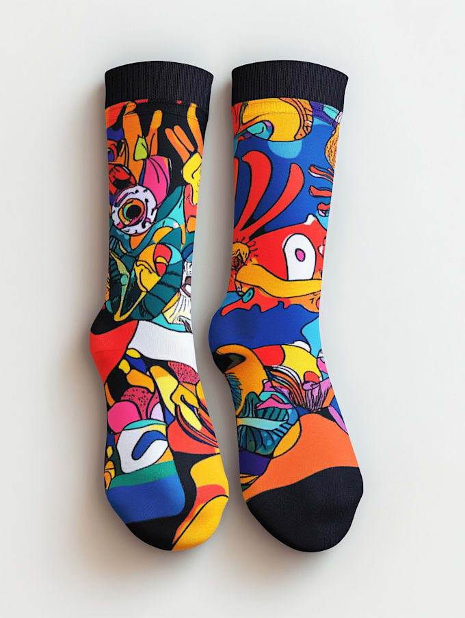 Make a unique socks design by Haleycallahanun | Fiverr