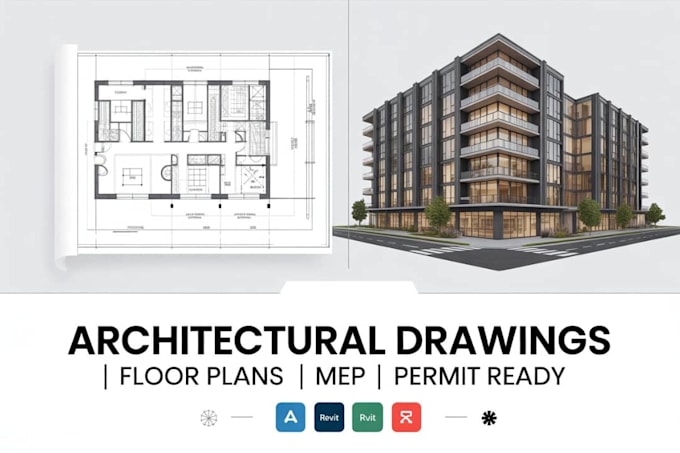 Design architectural drawing floor plan mep stamp city permit mep ...