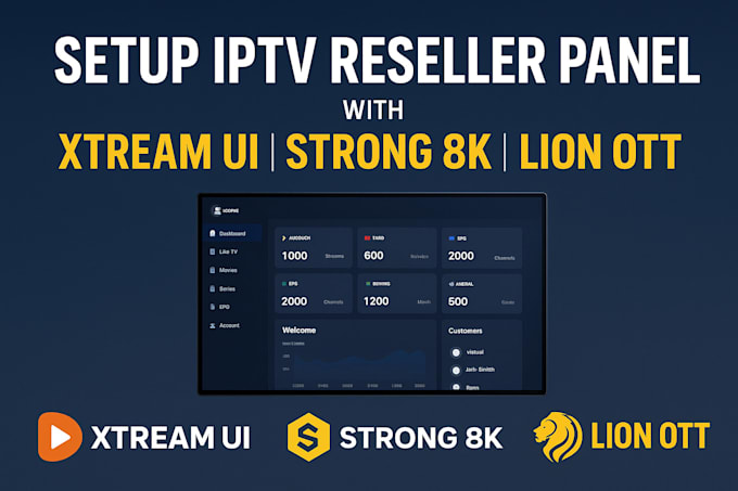 Setup iptv reseller panel with xtream ui, strong 8k, and lion ott by Mikcheal_jammes | Fiverr