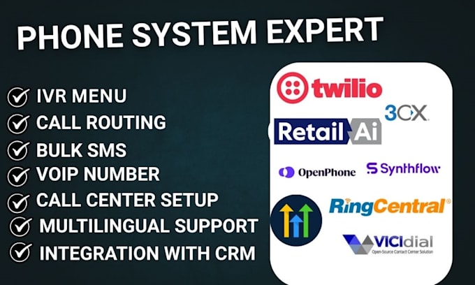 Ringcentral ivr 3cx twilio vitalpbx freepbx aircall voip vicidial fusionpbx