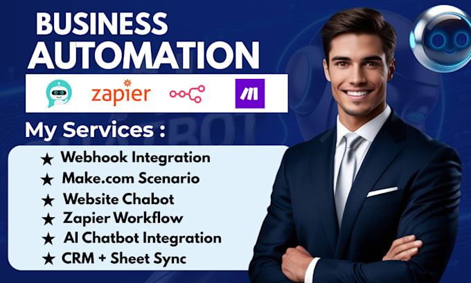 Create business zapier automation n8n workflow make com automation ai ...