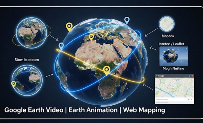 Design video from google earth, do earth animation web mapping in mapbox leaflet by Gersy_bod ...