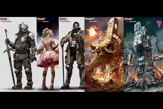 Draw stylized character, game character, realistic character by ...