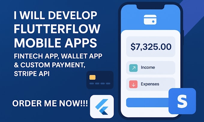 Develop flutterflow mobile app fintech app wallet app custom payment, stripe api by Harrydev001 ...