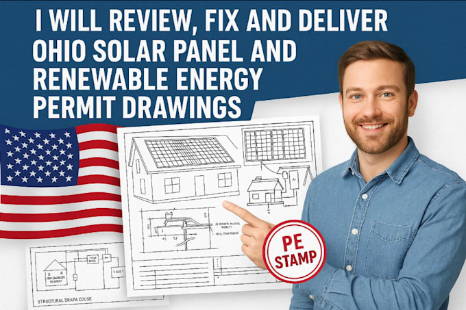Review, fix ohio solar panel and renewable energy permit drawings with pe stamp by Dorglas_d ...