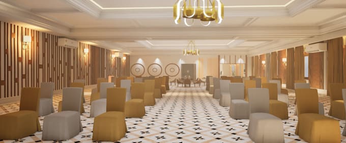 Do 3d hall interior, carnival design, concert render, event stage ...