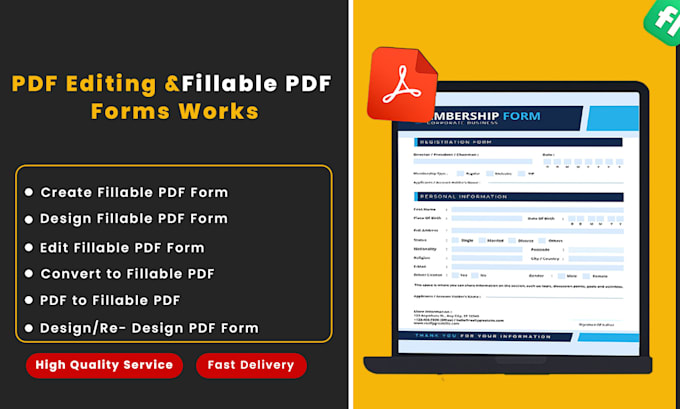 Design interactive fillable pdf forms for your business by ...