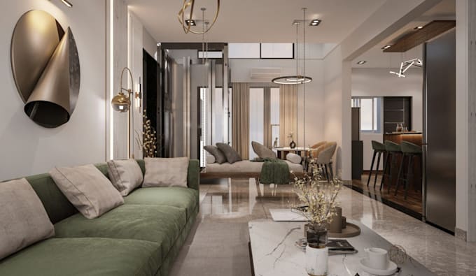 Redesign3d basement area,cgiinterior design,open plan layout,furniture ...