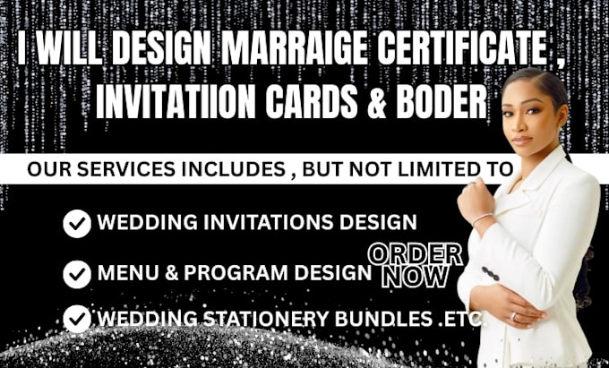 Design marriage certificates , invitation card and boder by ...
