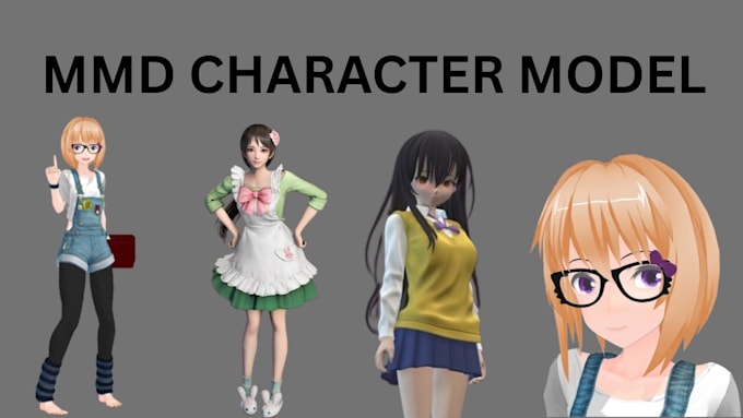 Create mmd model vrchat rigging character design 3d model by Abiodun ...