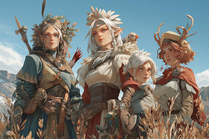 Draw fantasy character illustration by Jeneiceelley | Fiverr