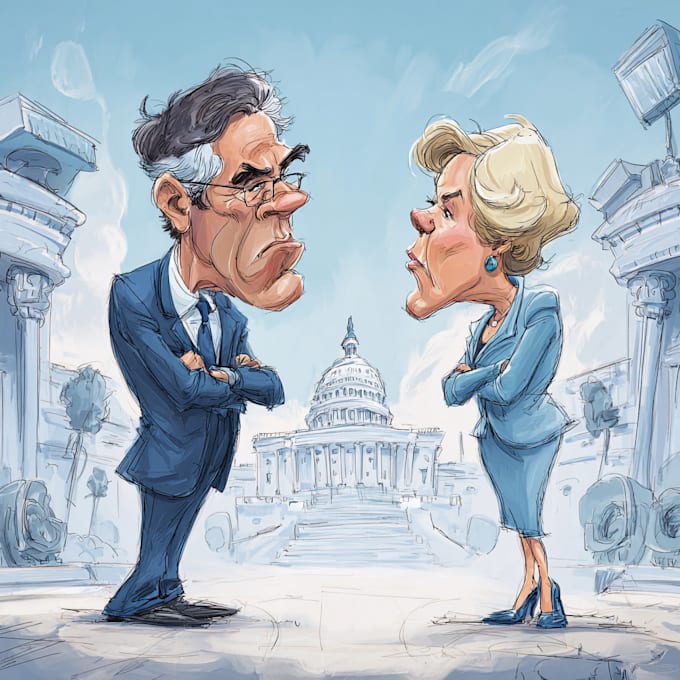 Make a political cartoon art by Etherelora | Fiverr