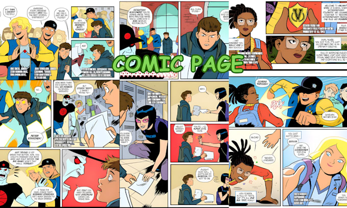 Draw comic book page illustration comic artist graphic novel comic ...